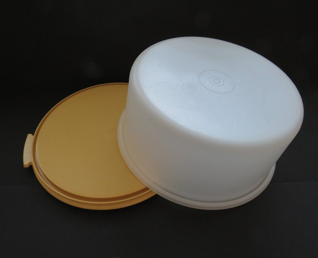 MAXI Tupperware Cake Taker Large 2 Piece Yellow Gold Base - Etsy