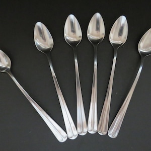 Vintage DRAYCOTT Ice Tea Spoons by Oneida Silver - Set of 6 - Glossy ...