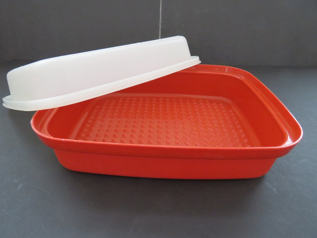 Tupperware Large Season Serve Marinade Container Paprika Orange Plastic ...