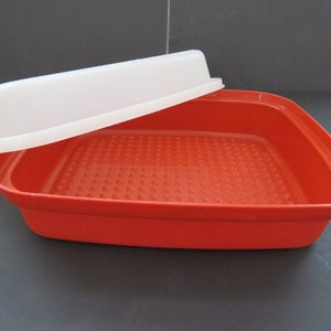Tupperware Large Season Serve Marinade Container Paprika Orange Plastic ...