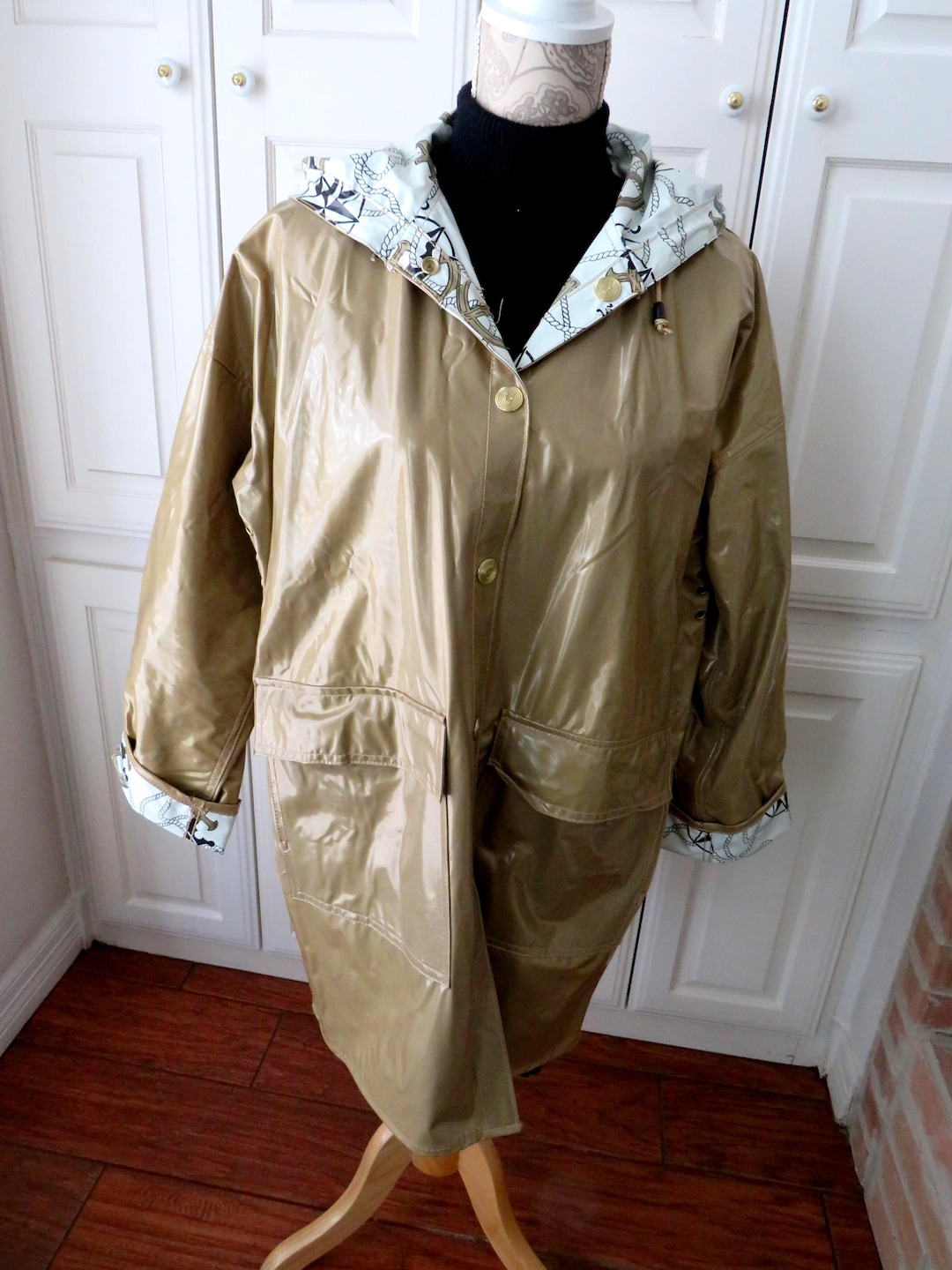 Vintage 1980s Reversible Raincoat by Kenn Sporn Wippette - Size M ...