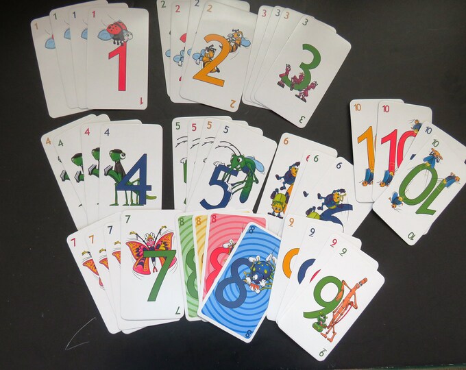JUMBO Crazy 8s Playing Cards by Fundex - Complete Set Fun Bug Graphics ...
