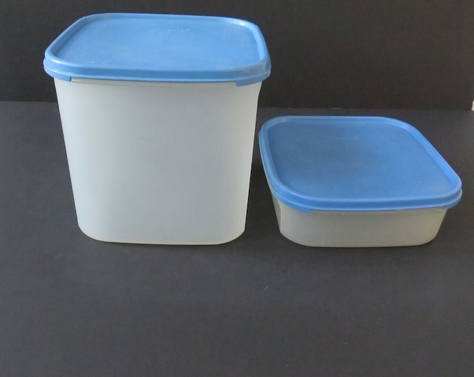 1980s Tupperware Square Modular Mates With Blue Lids - Set of 2 - 17 ...