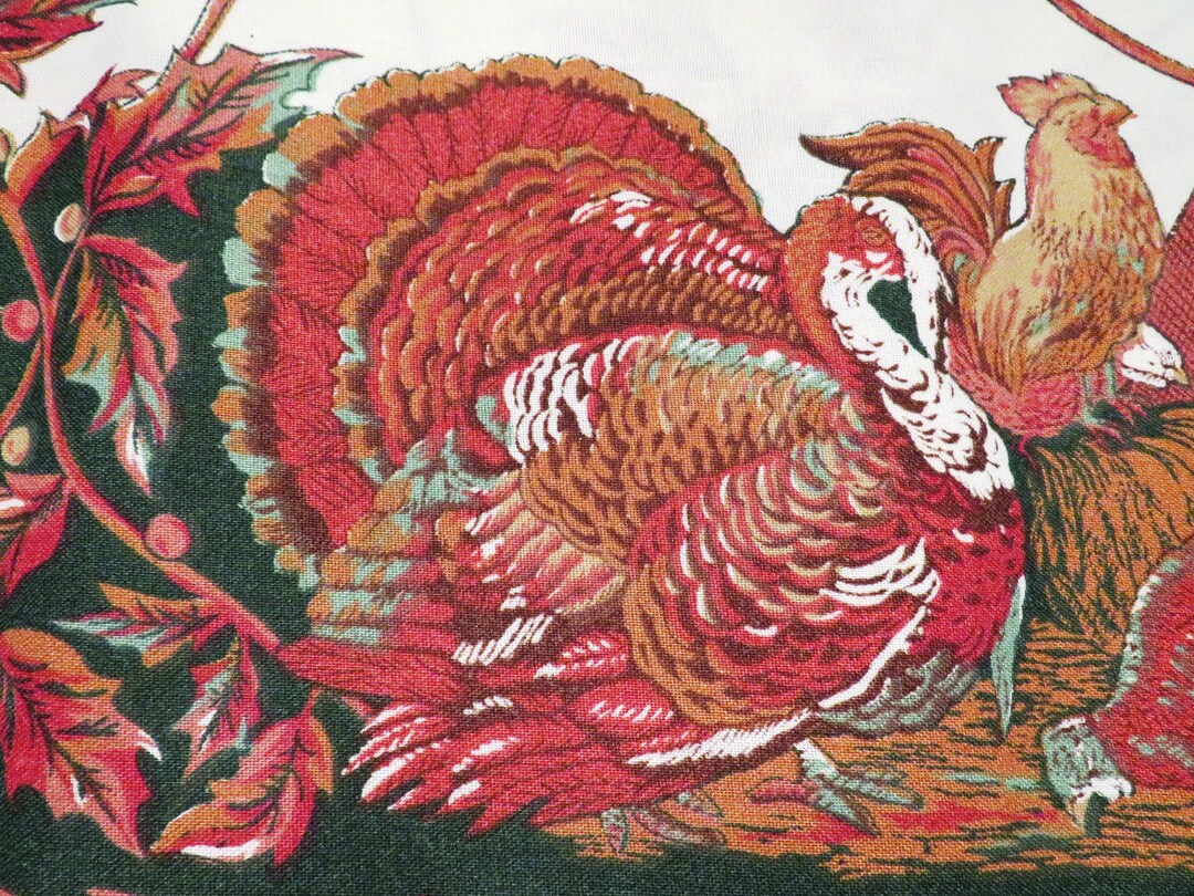 Large Turkey Thanksgiving Tablecloth by Leacock Turkeys - Etsy