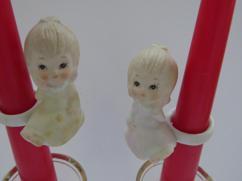 1980s Lefton Angel Candle Huggers Cherub Taper Climbers | Etsy