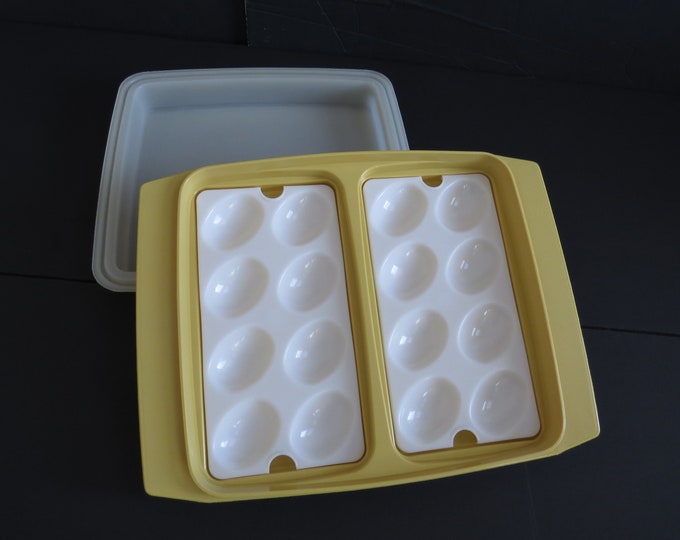 1970s Tupperware Deviled Egg Container - Yellow 4 Pc Hard Boiled Egg ...