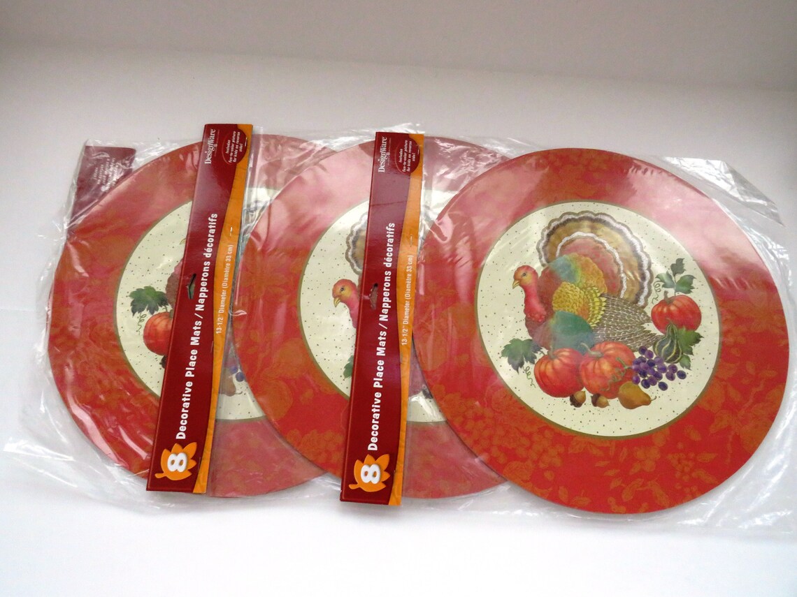 1980s Thanksgiving Round Paper Placemats by American Greetings - Etsy