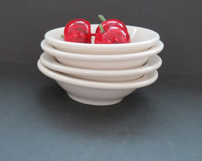 1970s Small White Side Bowls - Set of 4 - Restaurant Ware Berry Bowls ...