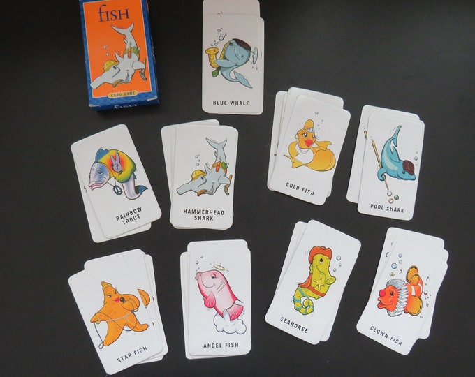 Vintage FISH Card Game - Go Fish Playing Cards - Single Full Deck ...