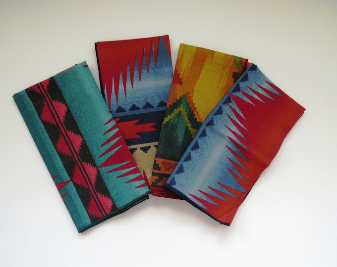 Southwestern Spanish Mexican Theme Napkins - Set of 4 - Navajo ...