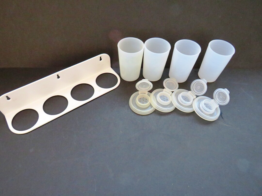 1950s Tupperware Spice Containers and Hanging Rack 4 Millionaire Line ...