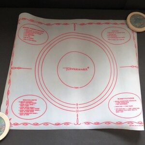 1965 Tupperware Pastry Mat - Sheer White and Red Plastic - Pastry Chef ...