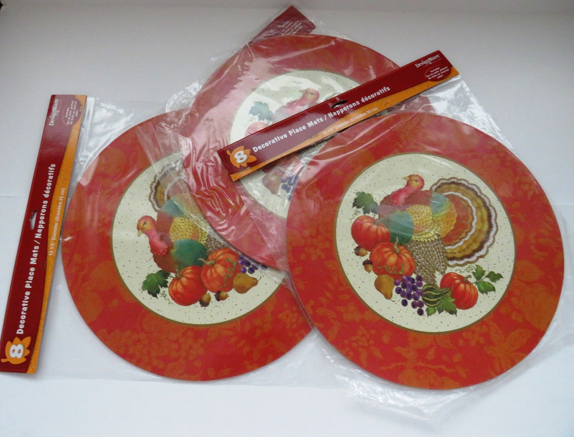 1980s Thanksgiving Round Paper Placemats by American Greetings - Etsy