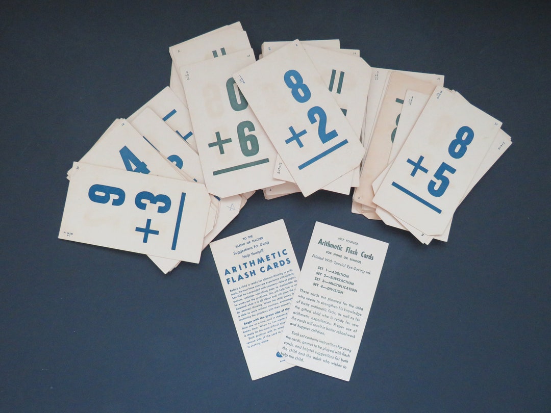 1950s Vintage Addition Flash Cards by Whitman Home School - Etsy