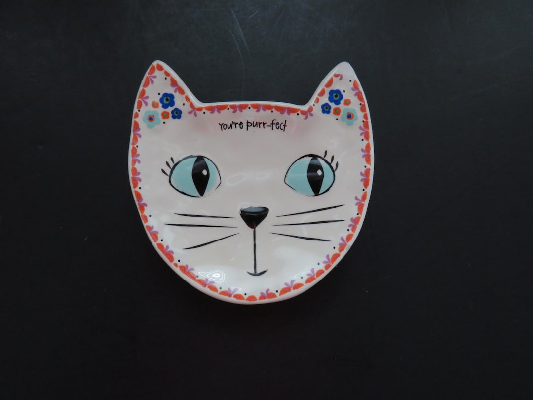 Kitty Cat Trinket Dish - You're Purr-fect - White Kitten Trinket Holder ...