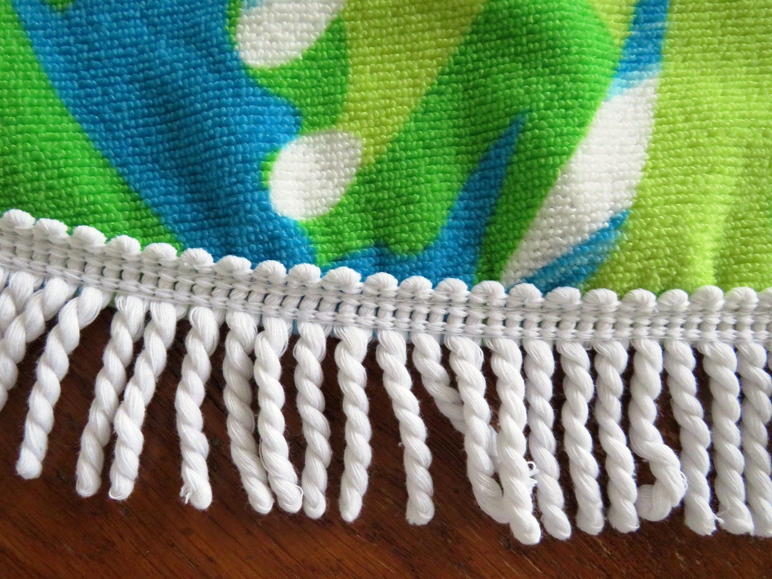 1970s Round Terry Cloth Tablecloth With Fringe Retro Mod - Etsy