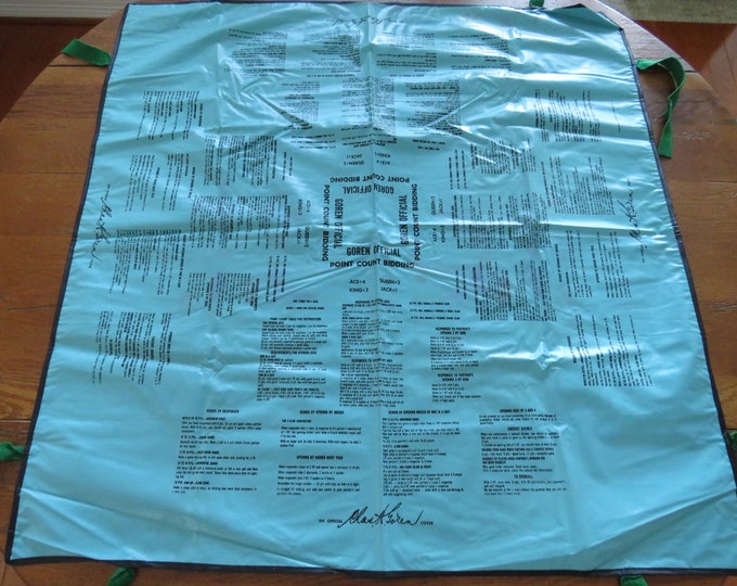 Vintage BRIDGE Vinyl Card Table Cover With Rules - Turquoise Charles ...