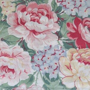 Vintage Floral Queen Flat Sheet by Springmaid Blue Pink Yellow Flowers ...