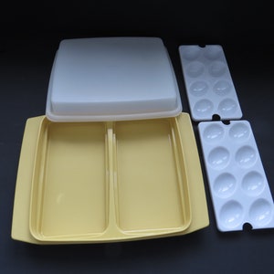 1970s Tupperware Deviled Egg Container - Yellow 4 Pc Hard Boiled Egg ...