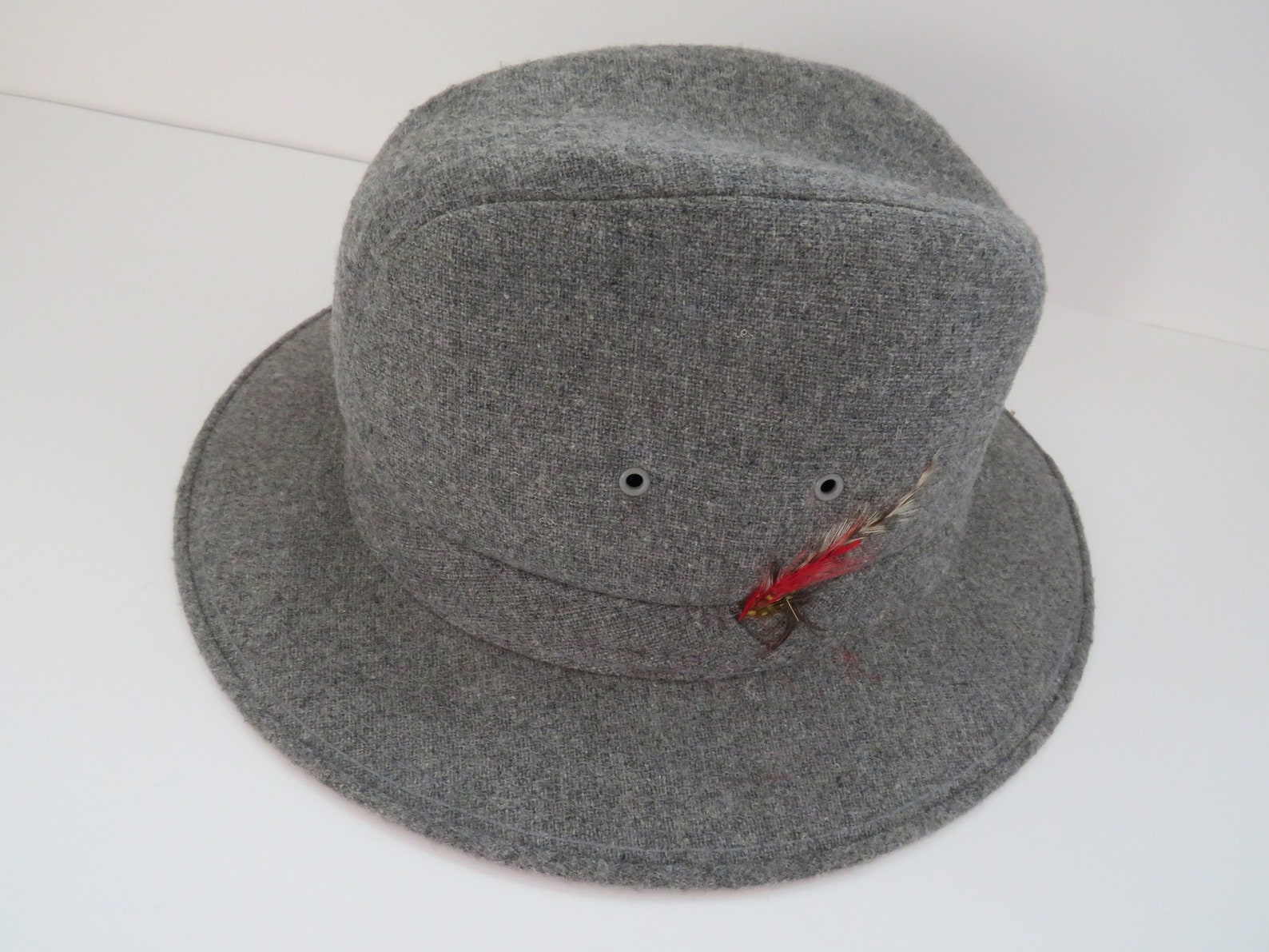 1960s Gray Tweed Fedora Country Hat Size XL Gray Tweed - Etsy
