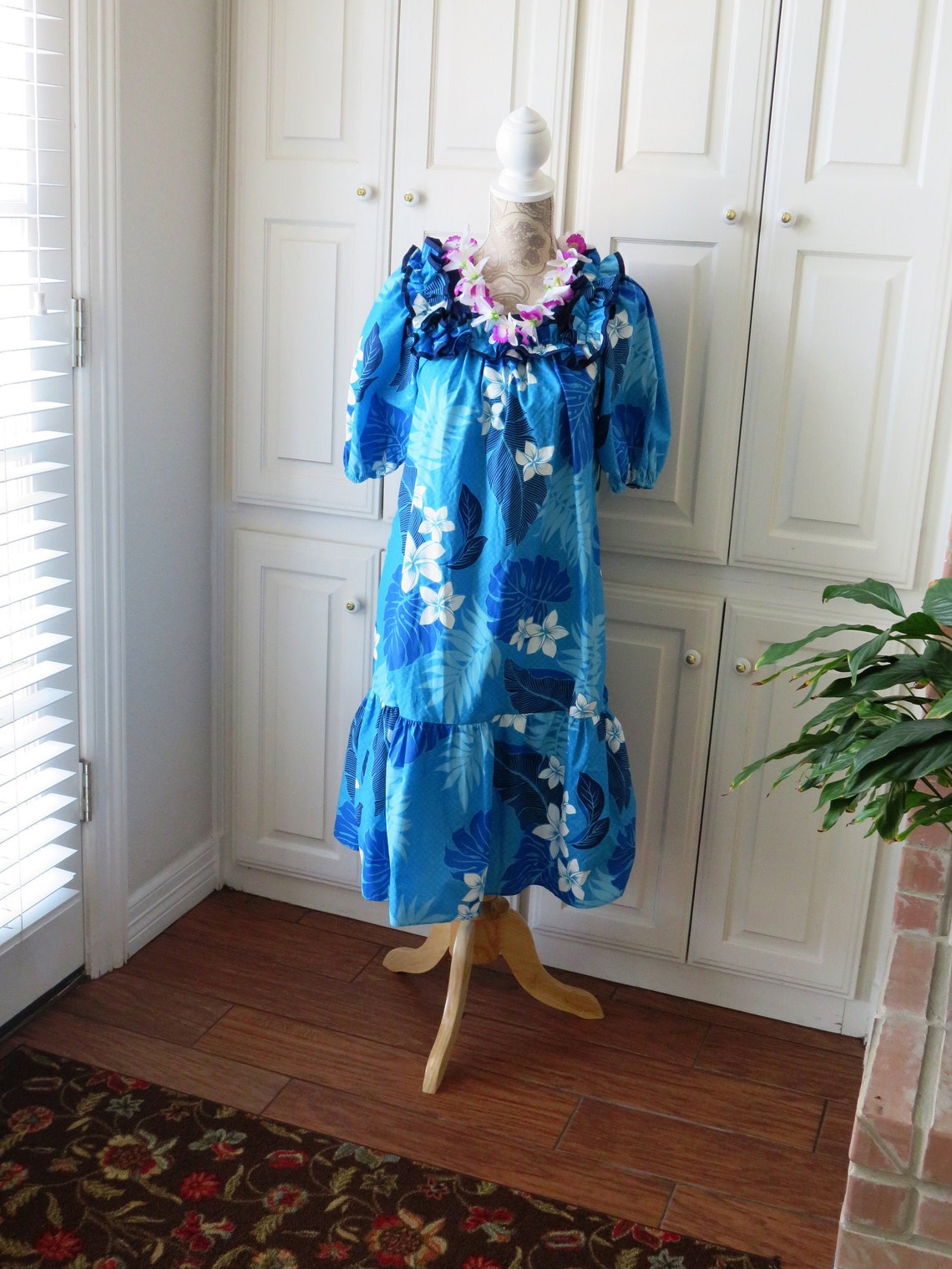 1980s HAWAIIAN Aloha Dress by Island Attitudes - Size XS to S - Bold ...