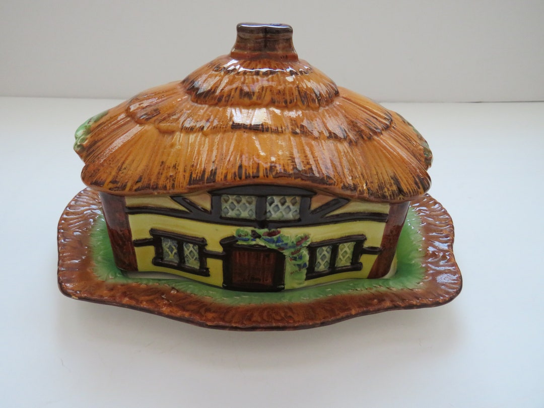 1940s Vintage Devon Cobb Cottage Ware Covered Butter Dish by Burlington ...