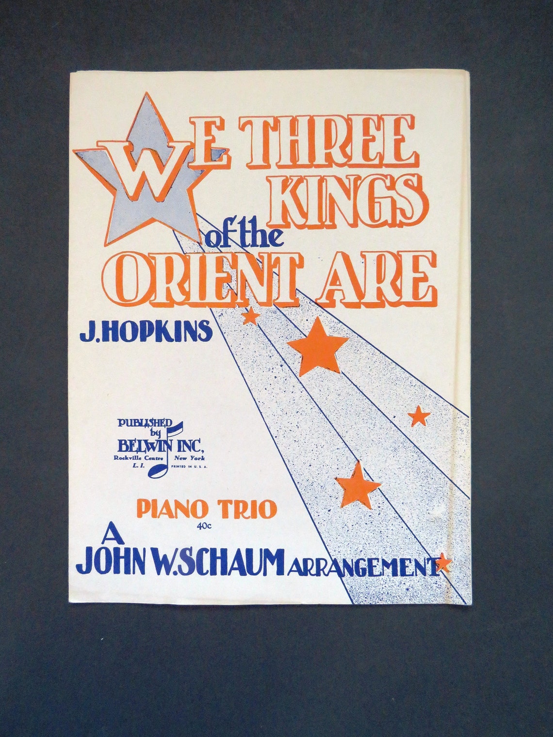 1944 We Three Kings of Orient Are Christmas Sheet Music | Etsy