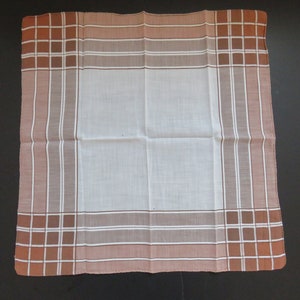 Three Vintage Mens Handkerchiefs Brown Tan Stripes and - Etsy