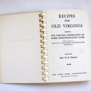 1981 Recipes From Old Virginia Cookbook by the Virginia Federation of ...