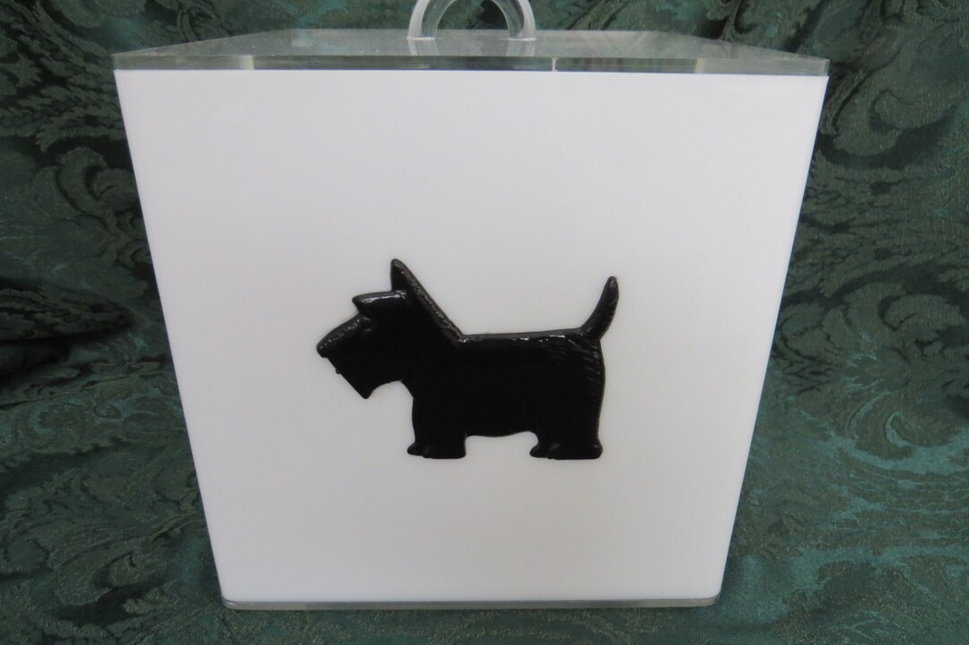 1970s Vintage Scottie Dog Ice Bucket 3 Piece Lucite Scottish Terrier ...
