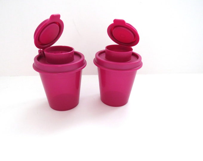 Vintage Tupperware Mini Salt and Pepper Shakers With Snap on Lids ...