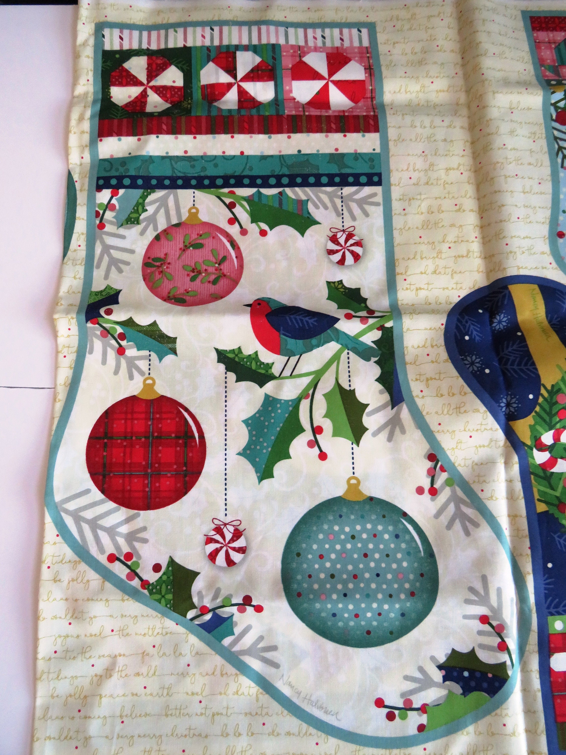 5 DIY Christmas Stocking Cut Sew Fabric Panels Angel Truck - Etsy
