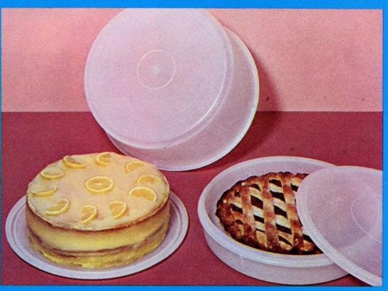 Tupperware Round Pastry Taker White Clear Cookies Pie - Etsy