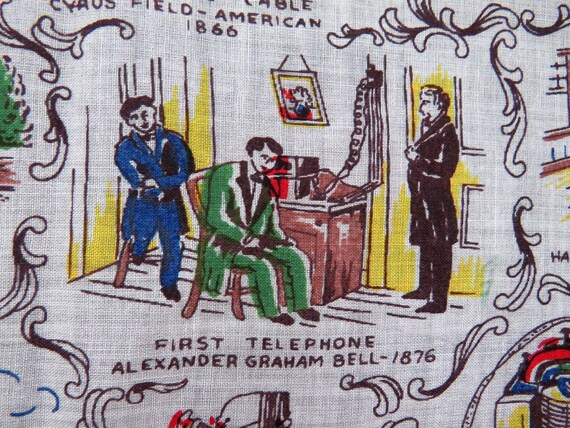 1950s Famous Inventions Handkerchief - Technological … - Gem
