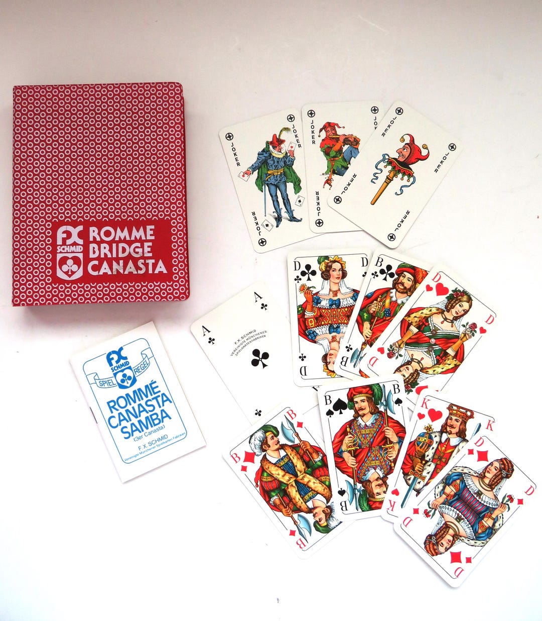 Vintage Romme Bridge Canasta Samba Playing Cards in Box by FX Schmid ...