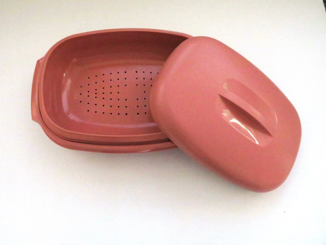 1990s Tupperware Crystalwave Microsteamer - Pink 3 Piece Microwave ...