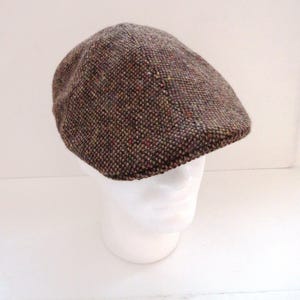 Vintage Wool Brown Tweed Cap by Hanna Hats Ireland - Size Large ...