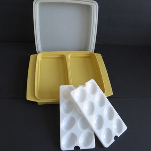 1970s Tupperware Deviled Egg Container - Yellow 4 Pc Hard Boiled Egg ...