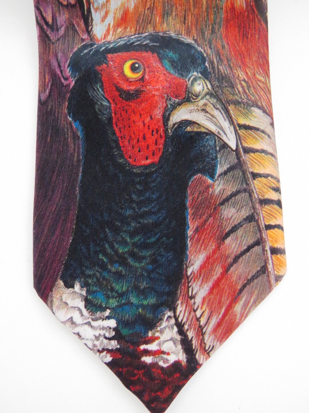 Novelty Pheasant Necktie by Ralph Marlin Thanksgiving Tie Wild Bird Hen ...