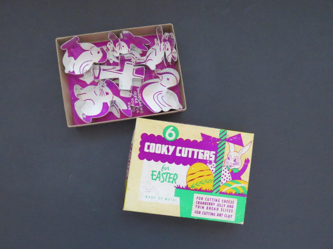 Vintage Easter Cookie Cutters in Original Box - SIX Cooky Cutters ...