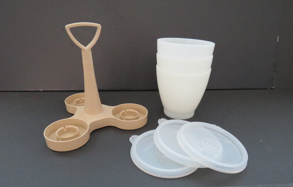 1970s Tupperware Condiment Caddy Serve N Store Caddy 3 Bowls - Etsy