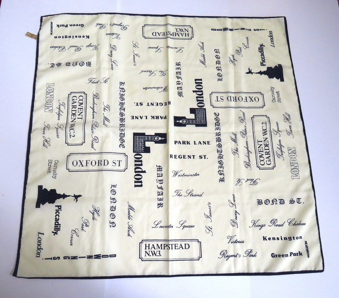 Vintage London England Souvenir Scarf - Jacqueline Perrin Haworth ...