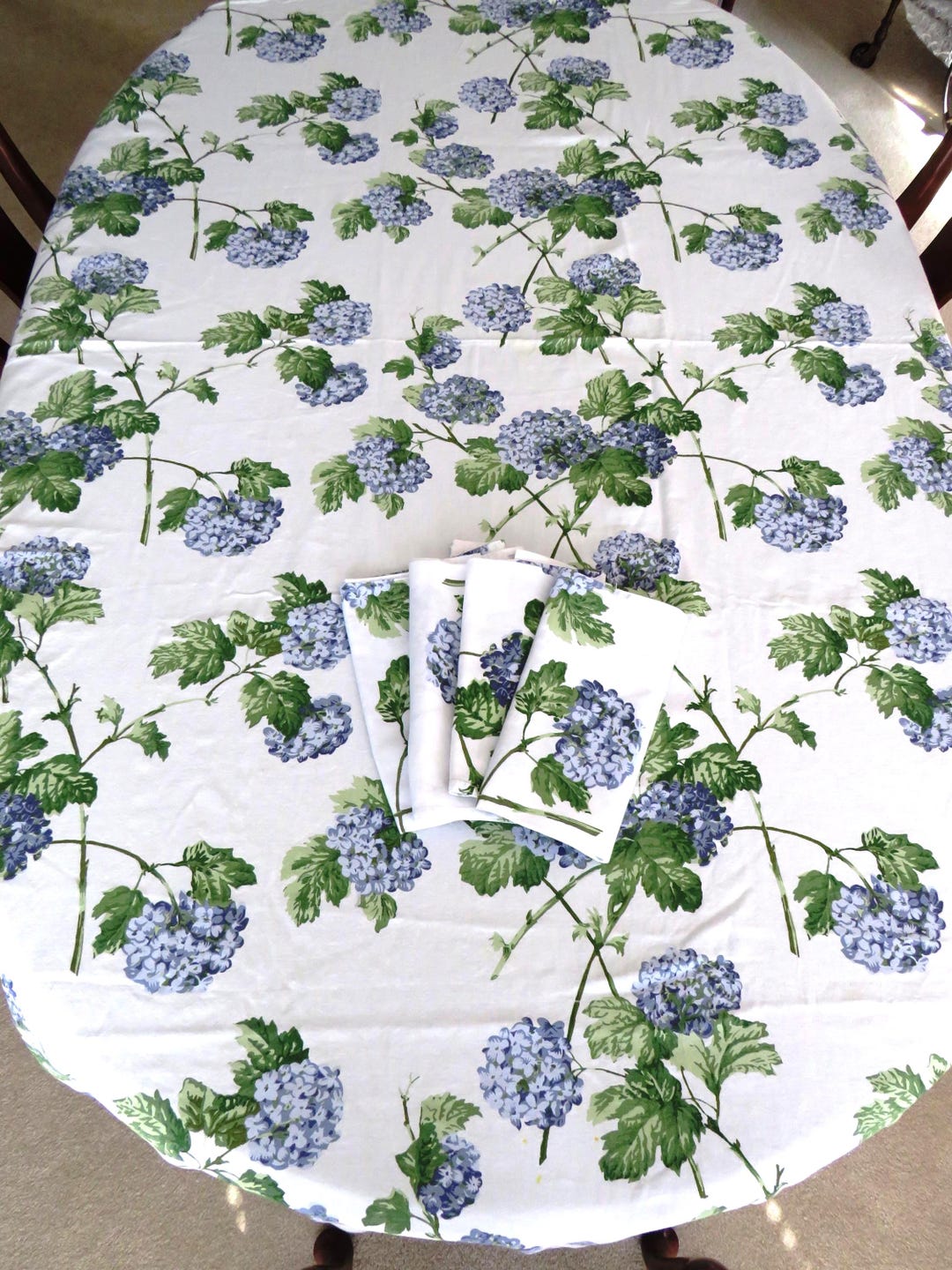Extra Long Ralph Lauren Floral Tablecloth 4 Matching Napkins Set ...