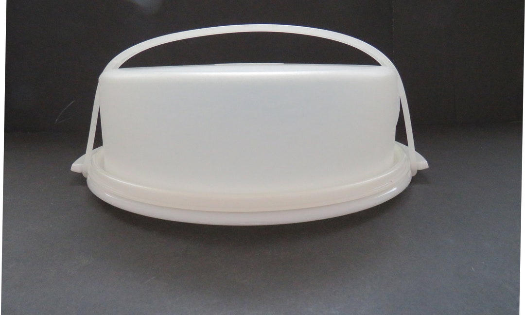 Tupperware PIE Cake Carrier 3 Pc White Pie Cake Pastry Taker Holder ...