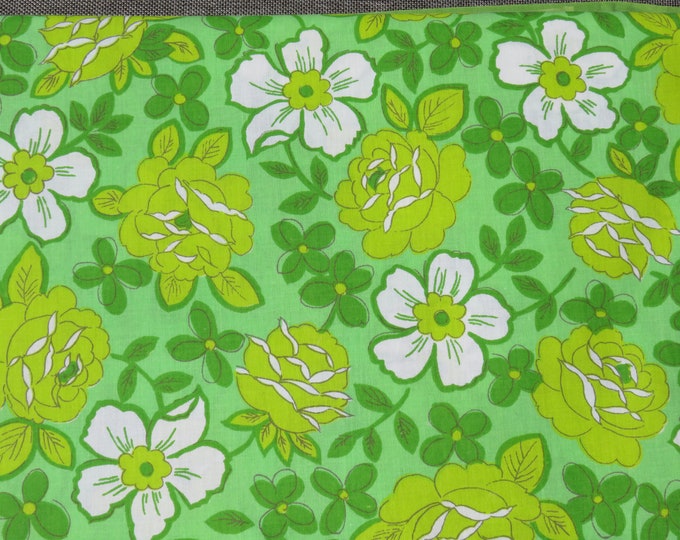 1970s Retro Mod TWIN Flat Sheet by Dan River Groovy Lime Green on Green ...