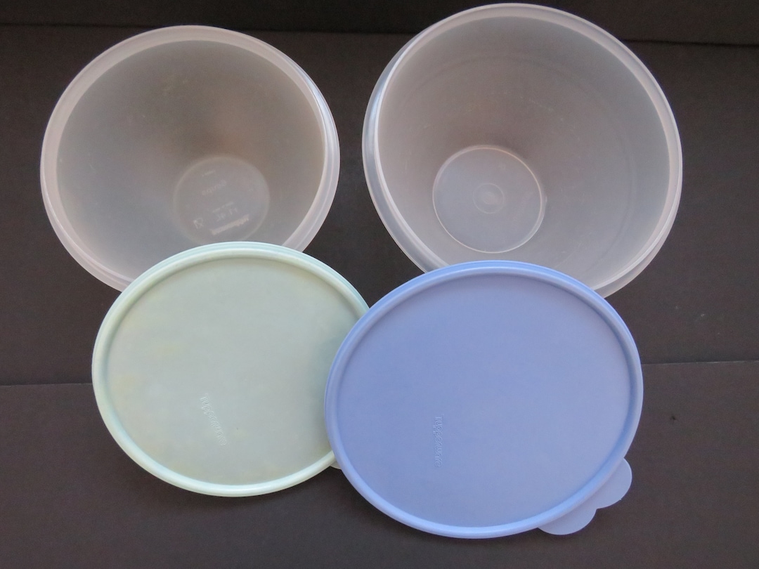 TWO Wonderlier Tupperware Bowls With Lids 6 and 8 Cup Stacking Bowls ...