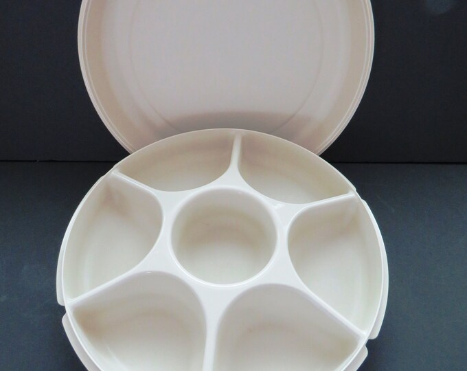 1970s Tupperware 2 Pc Serving Center Container - 6 Divided Compartment ...