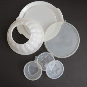 1970s Tupperware Jello Mold Jel N Serve Mold 6 Pieces White Fluted Mold ...