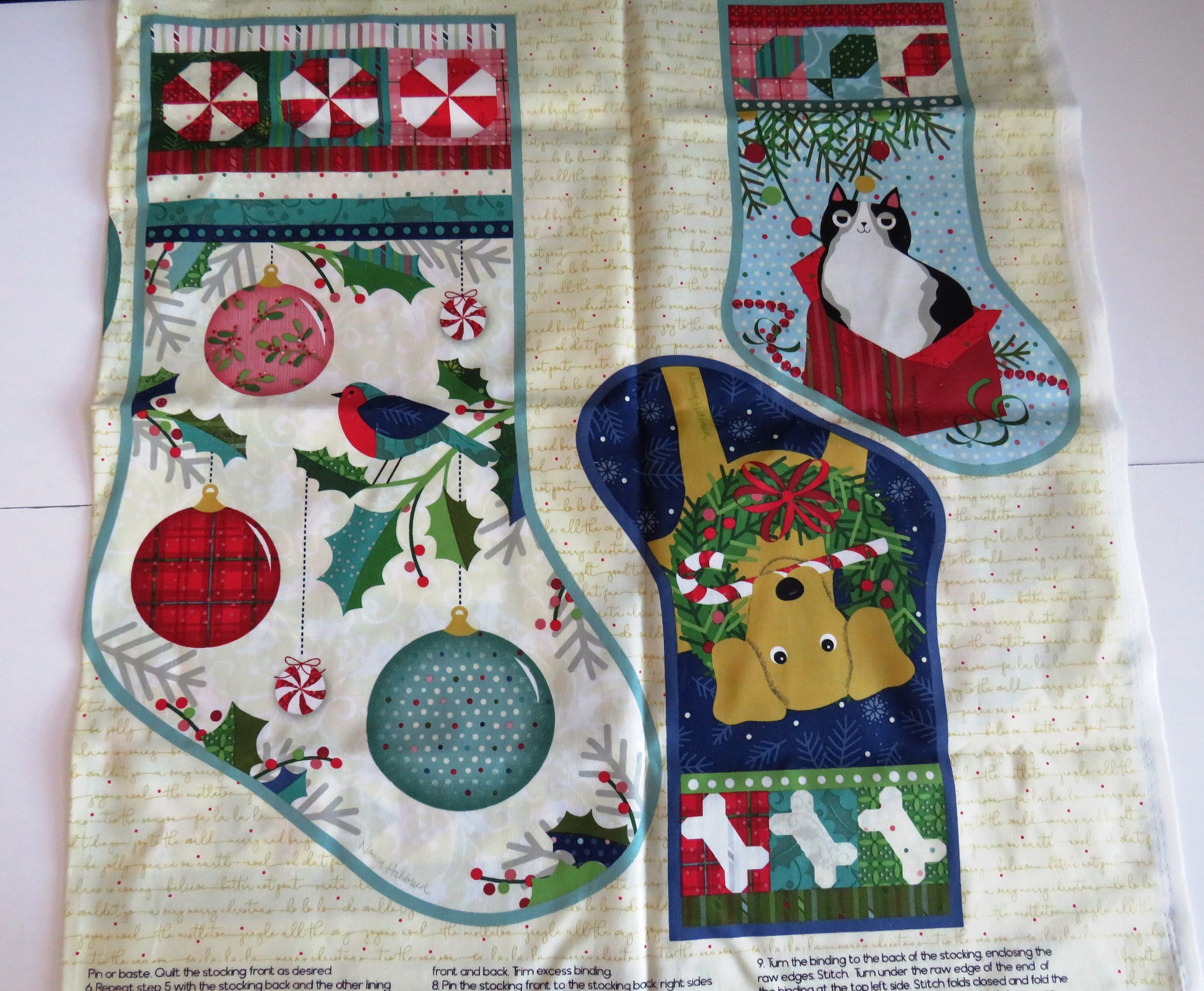 5 DIY Christmas Stocking Cut Sew Fabric Panels Angel Truck - Etsy