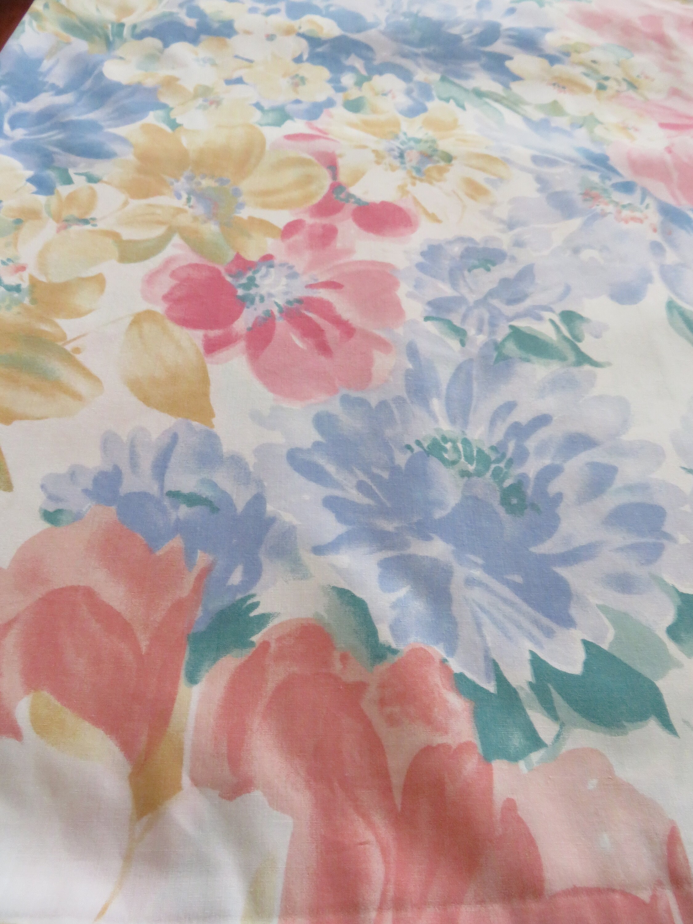 Vintage FULL Double Flat Floral Sheet by Springmaid Flower - Etsy